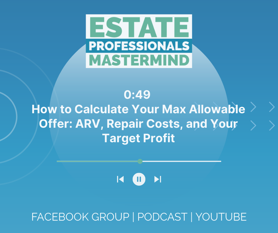 How to Calculate MAXIMUM ALLOWABLE OFFER, ARV, and repair costs for Real Estate Wholesaling and ...